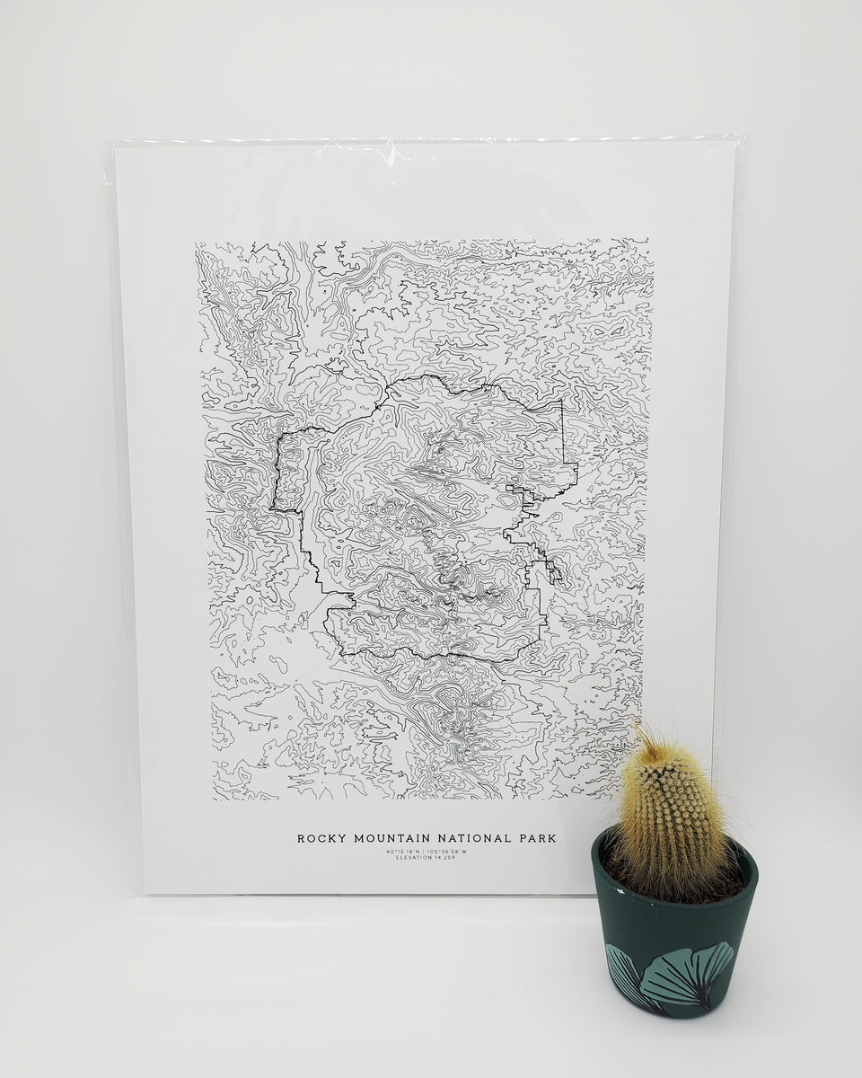 Rocky Mountain National Park Topographic Map - 11x14" – BMoCA